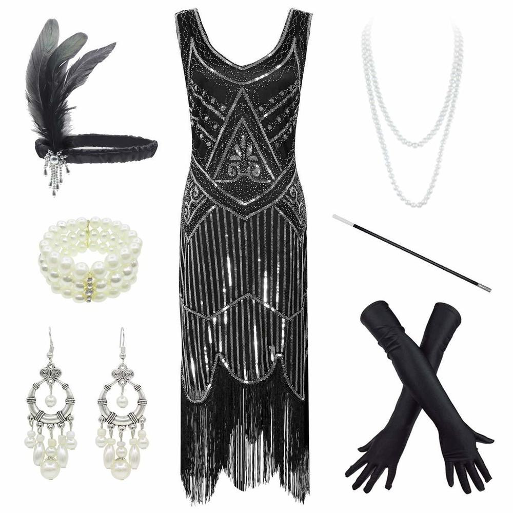 1920s Sequin Mermaid Formal Long Flapper Gown Party E… - Gem
